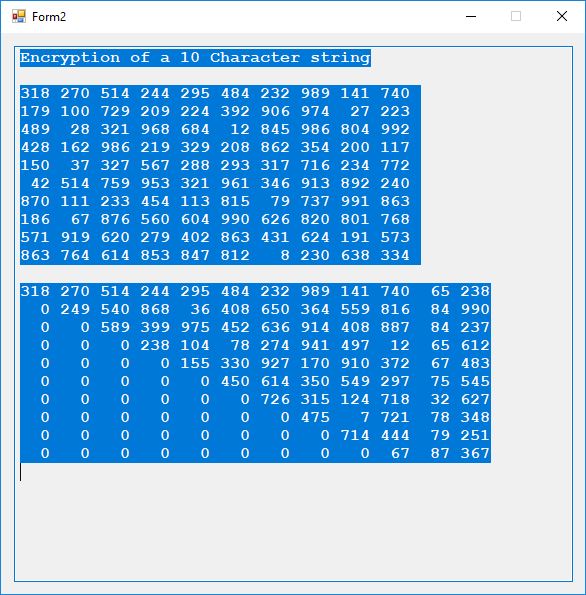 Matrix Cipher – Numerical Explorations