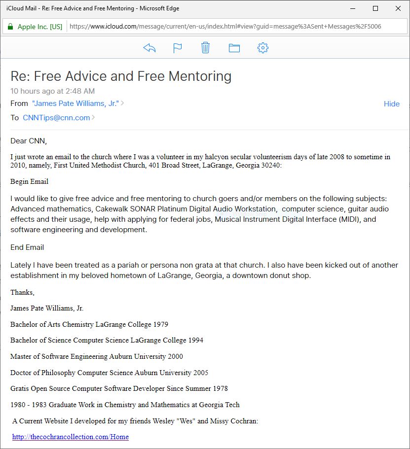 Pertinent Recent Email Exchange by James Pate Williams, Jr. BA, BS ...