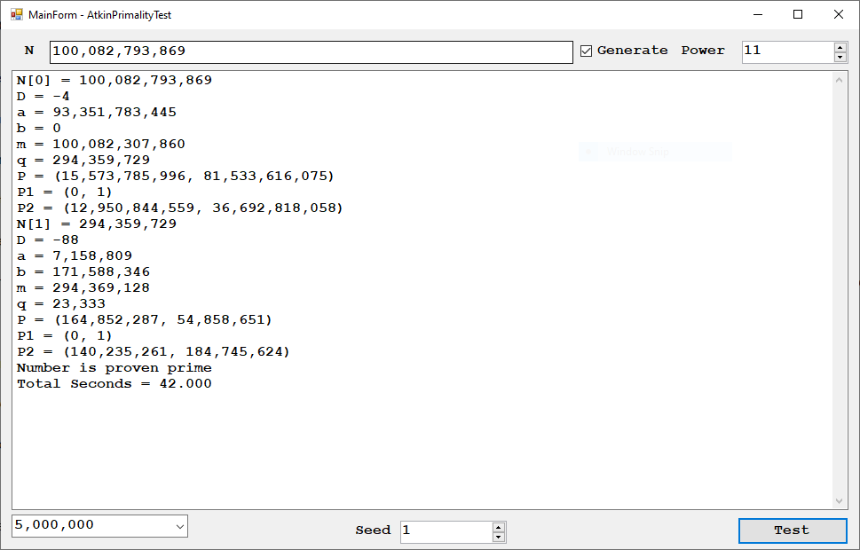 Atkin’s Primality Test by James Pate Williams, Jr. – Numerical Explorations