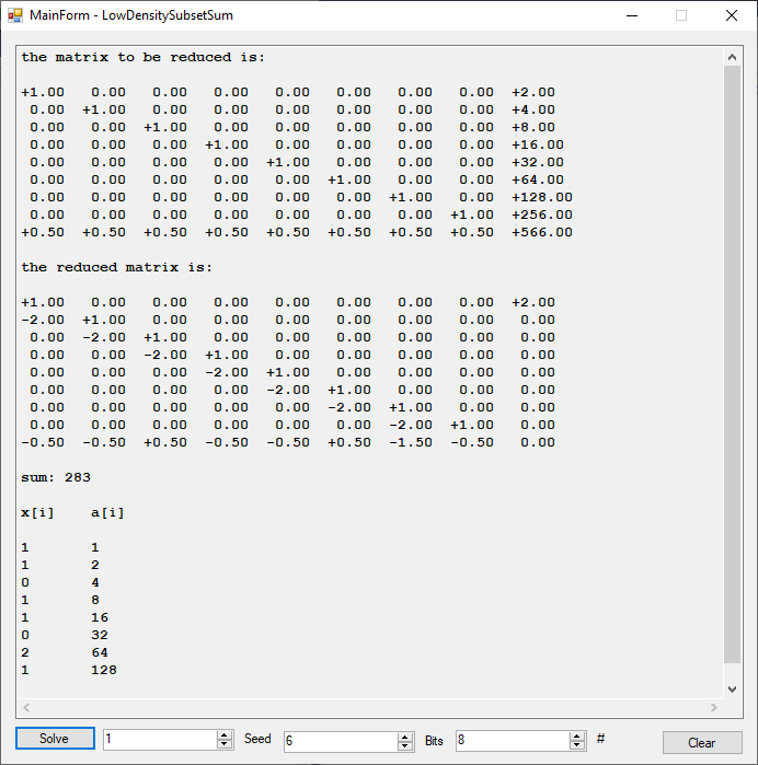 Subset Problem Solver Application Using the L3 Lattice Algorithm – Numerical Explorations