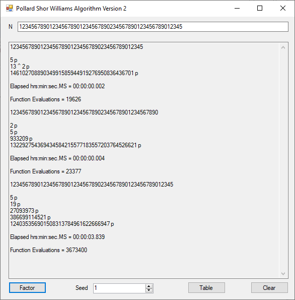 Pollard-Shor-Williams Factor Method by James Pate Williams, Jr ...